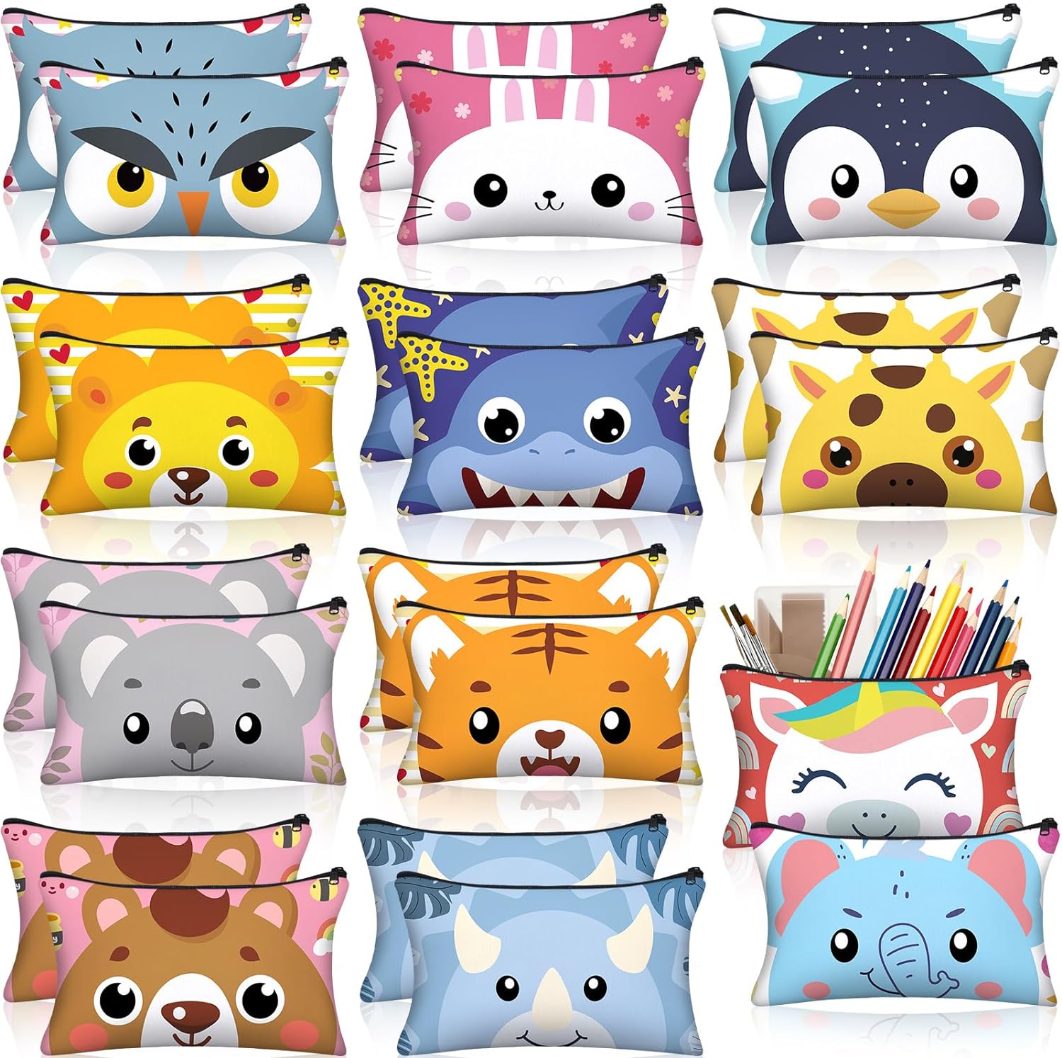 Pencil Pouch - Cartoon Animals | Presidio Shop